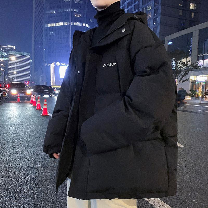 Buy Winter Cotton Jacket for Men Warm Male Parkas with Hat Men's Cotton ...