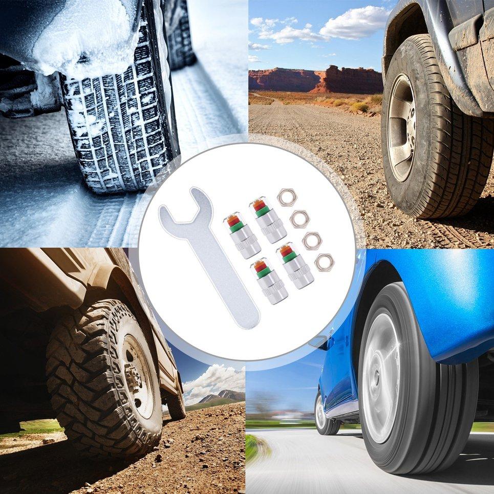 Buy PAU 4pcs Car Tire Pressure Alert Cap Detection Monitoring Valve ...