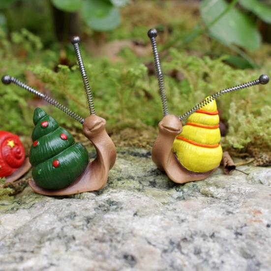 Cheap 4Pcs Mini Snail Figurines Cute Cartoon Gardening Art Doll Solid ...