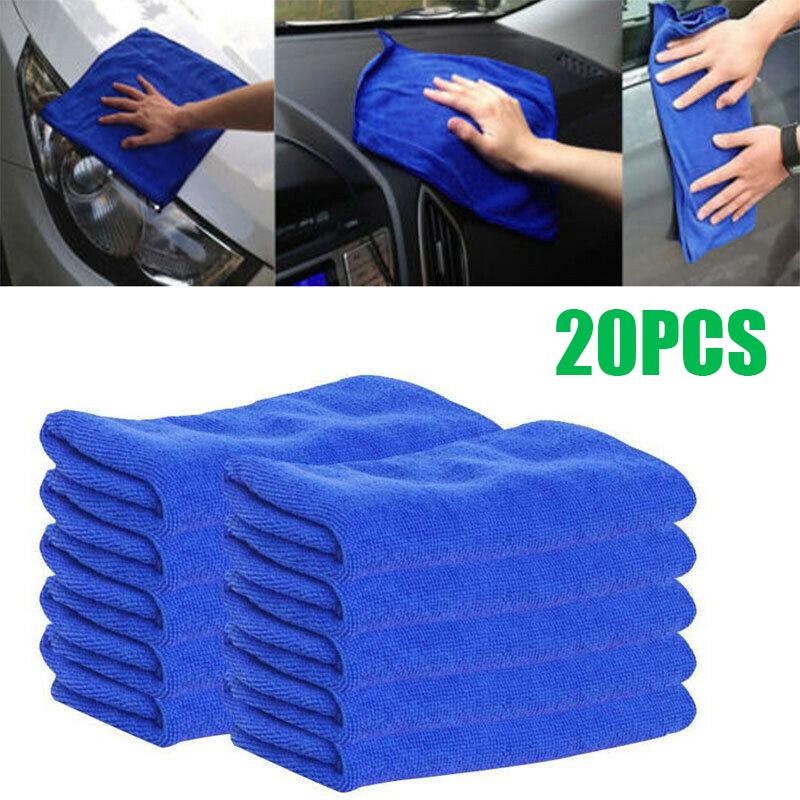 Buy Blue Car Polishing Wash Towel Microfiber 25*25cm Cloth Waxing Rag ...