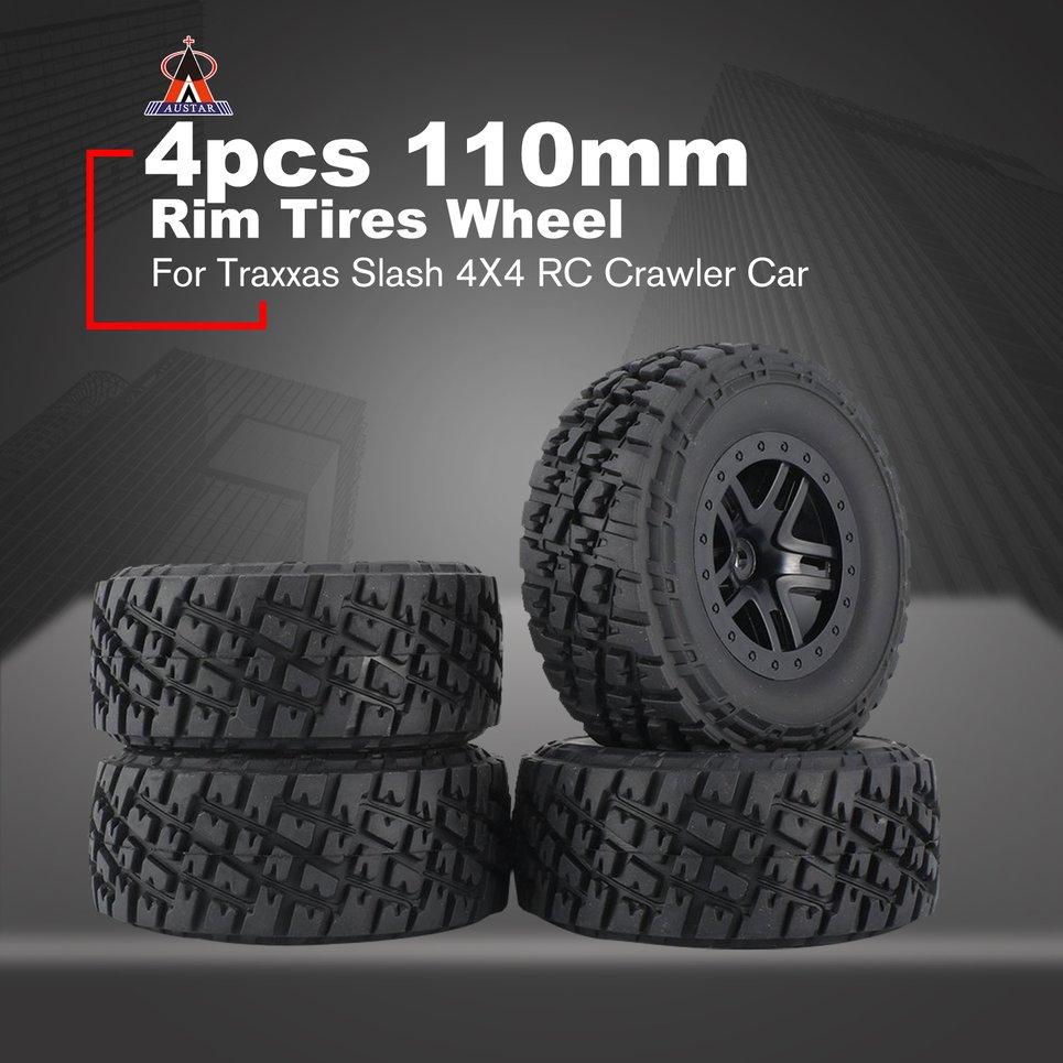 Buy All U Like 4pcs AUSTAR 110mm Rim Rubber Tires Wheel for Traxxas ...