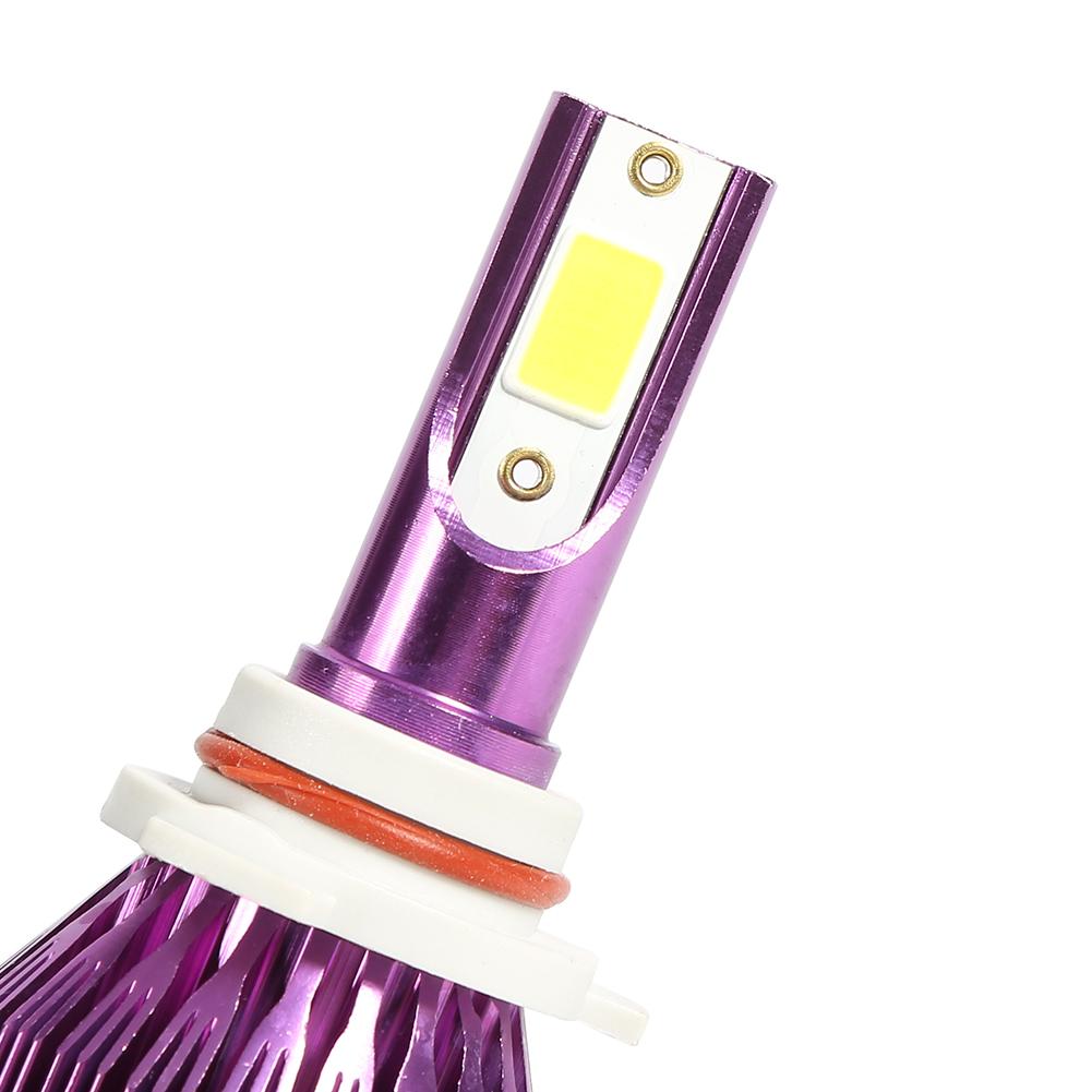 1 Pair COB LED Car Headlight Bulbs 72W Headlamp Fog Light Purple (9006 ...