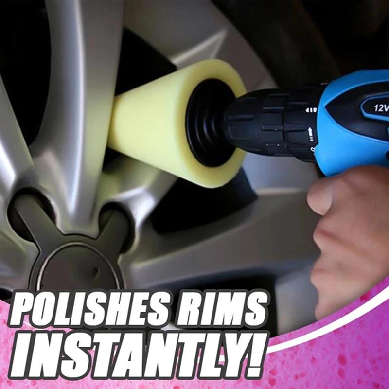 Buy Car Wheel Polishing Handle Polishing Waxing Sponge Car Repair Clean ...