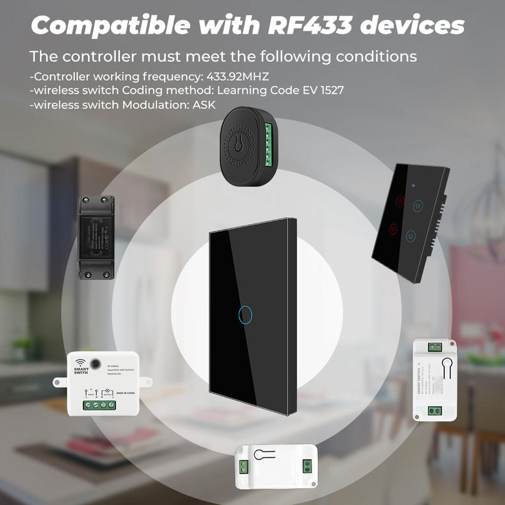 Buy US Smart Home WiFi Tuya Touch Switch Wireless 433.92MHz Sensor ...