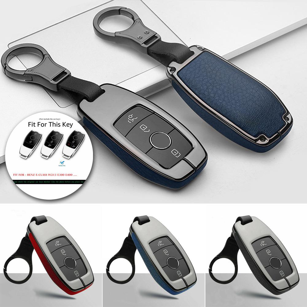 Buy Leatherette Metal Remote Key Fob Case Cover Fit for Mercedes-benz E ...