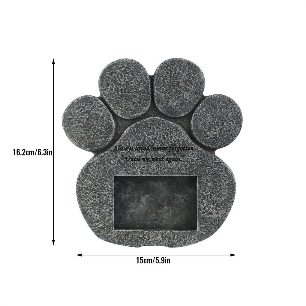 Buy Pet Memorial Stone Outdoor Paw Printed Headstone Patio Resin ...