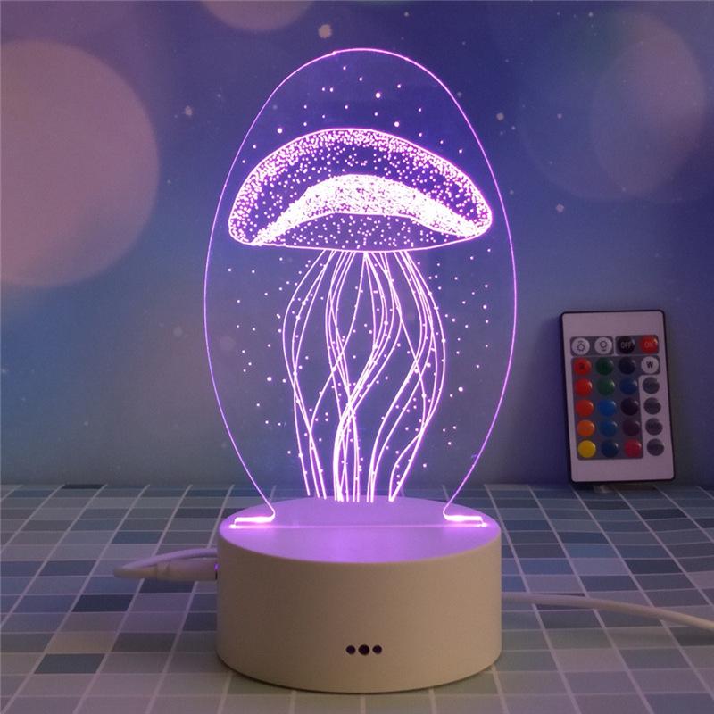 Buy Multiple Patterns 3D Colors Changeable Night Light Bedside Lamp ...