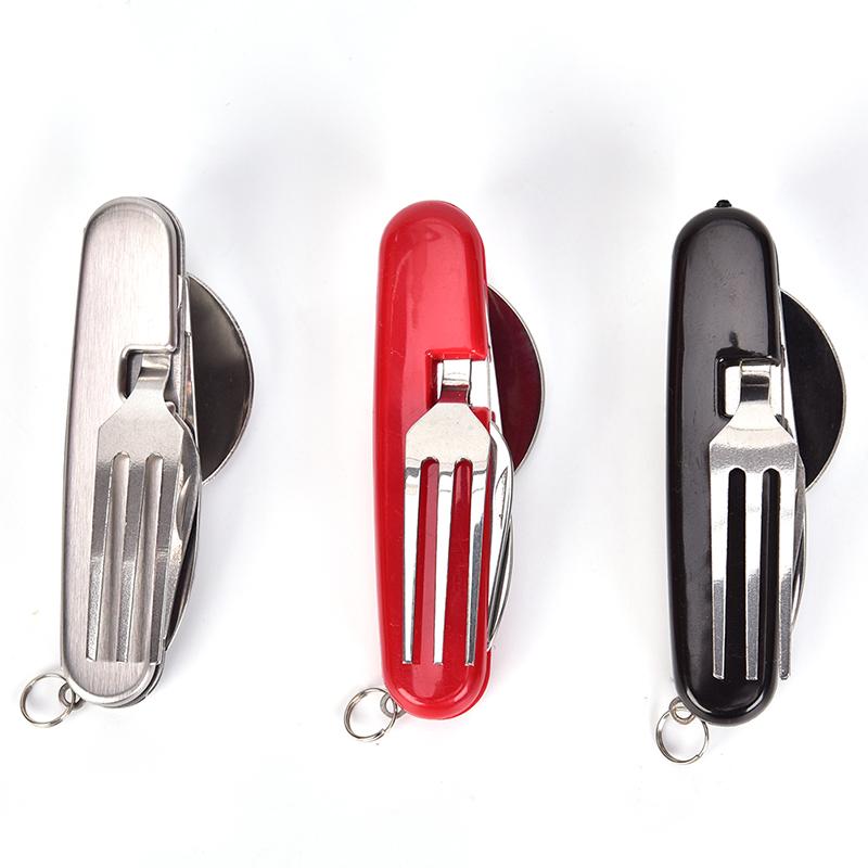 Buy Multifunctional Outdoor Tableware Stainless Steel 4 In 1 Folding ...