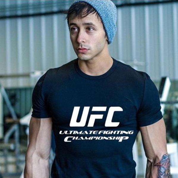 Buy 2020 New Men's T-Shirt UFC T Shirt Gym Training Fighter Fit ...